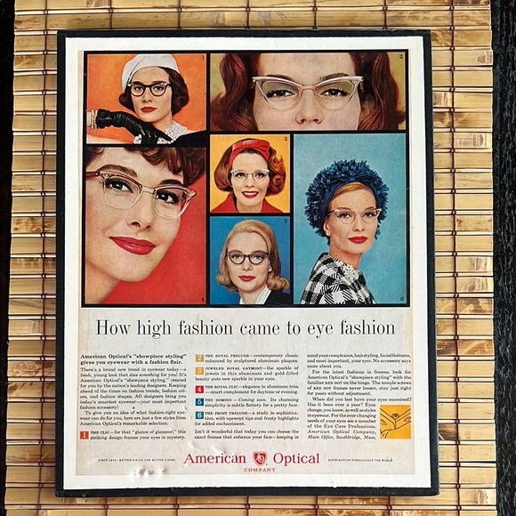 Vintage | Art | 959 Vintage American Optical Eyewear Advertisement ...